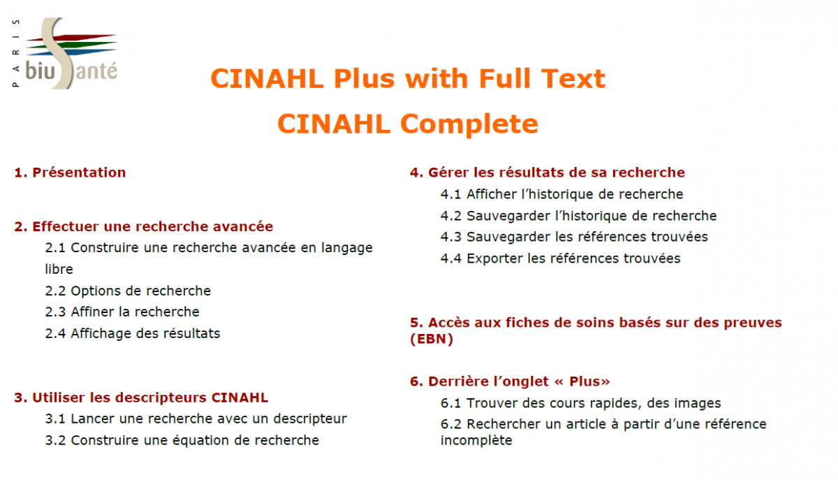 CINAHL Complete à la BIU Santé – Le blog actualités de la BIU Santé